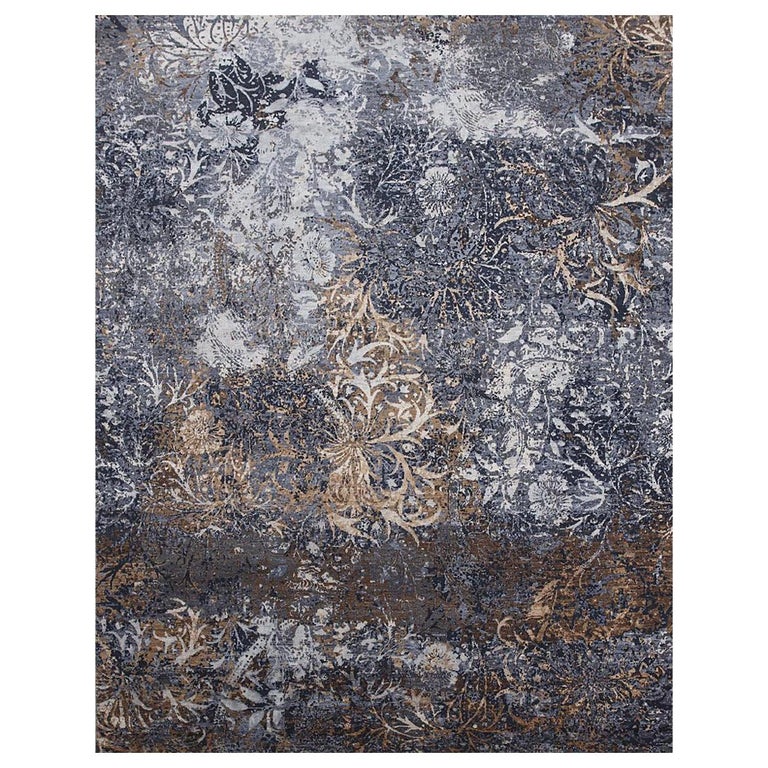 Beautiful Modern Silk and Wool Hand Knotted Rug For Sale at 1stDibs