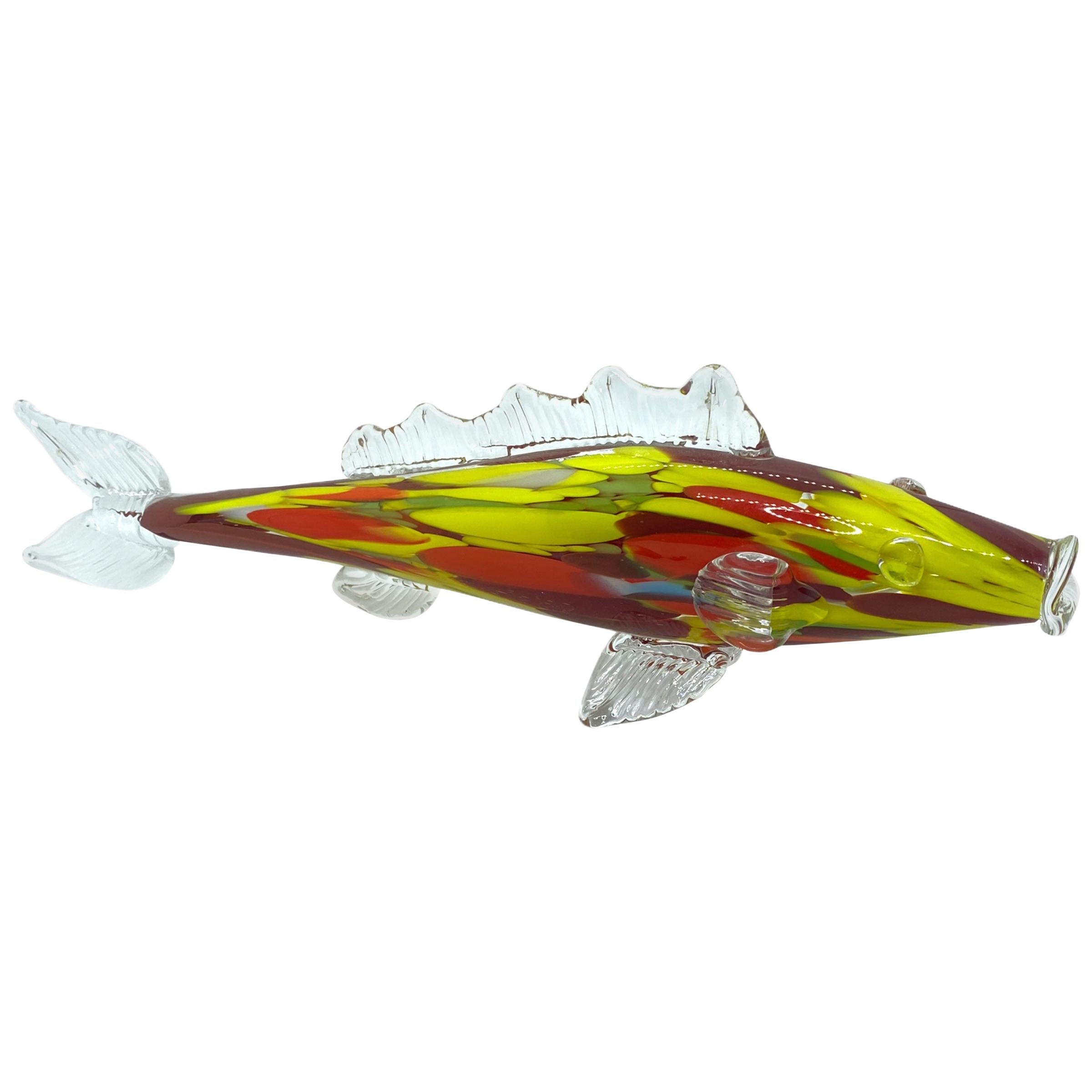 Fish Statue Murano Vetro Artistico Veneziano Italy vintage Art Glass ...