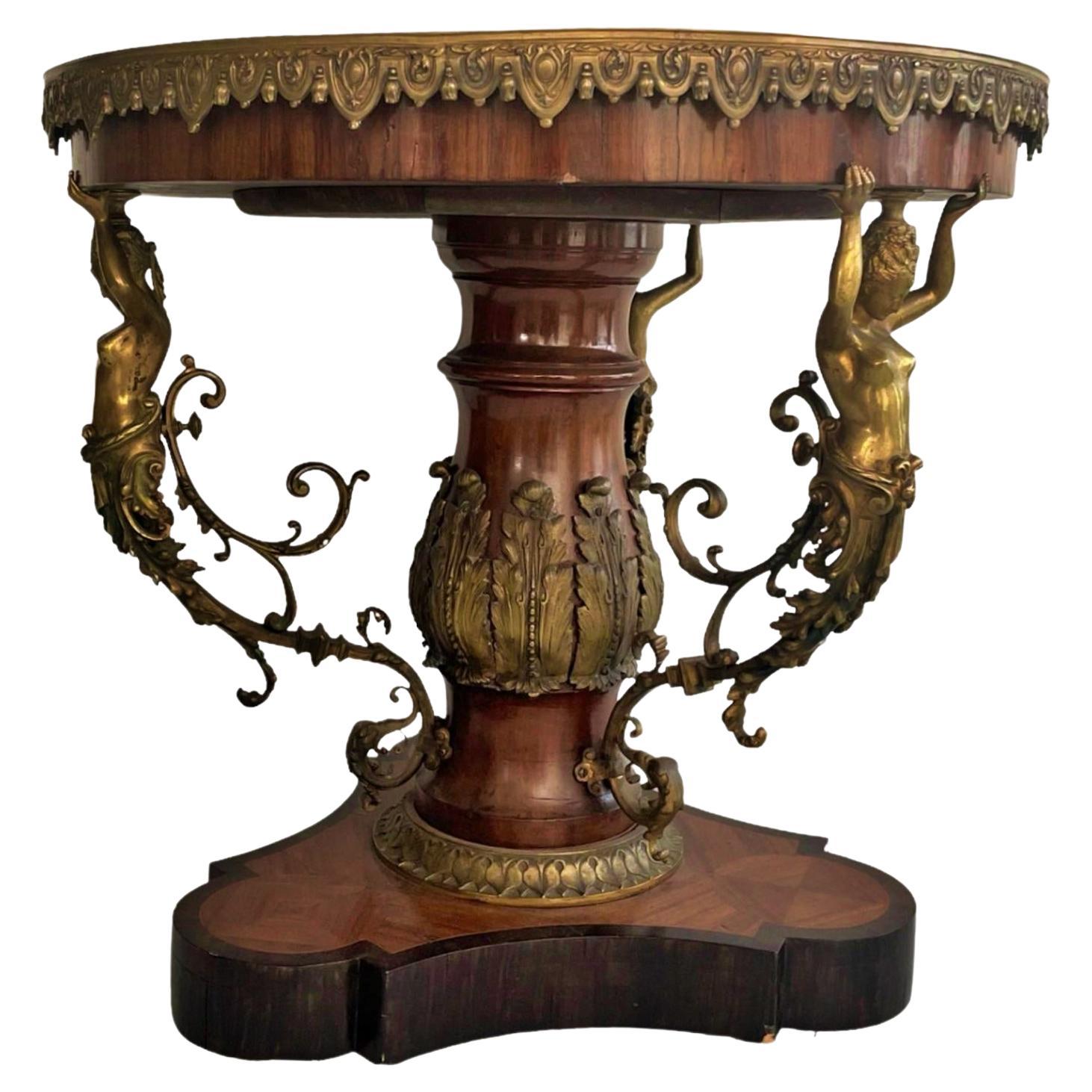 Napoleon III Ormolu-Mounted Onyx Center Table with Sèvres-style ...