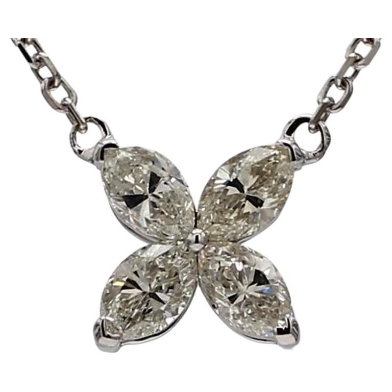 Beautiful Natural White Diamond Necklace .94cts Tw For Sale at 1stDibs