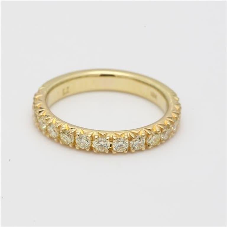 Natural Yellow Round Diamonds .57 Carats TW Yellow Gold Wedding Band ...