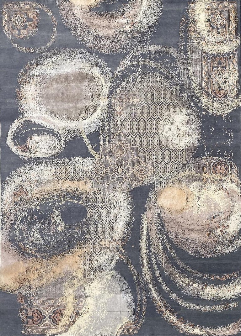 Beautiful New Modern Hand Knotted, Abstract Design Rug For Sale at 1stDibs