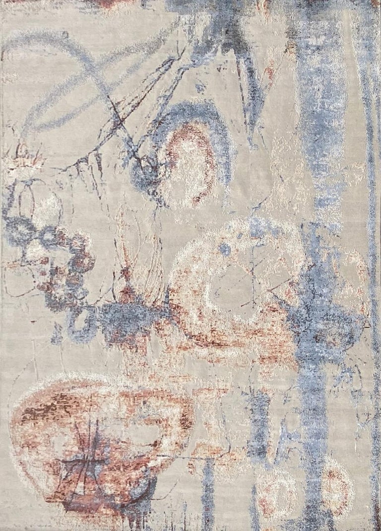 Beautiful New Modern Hand Knotted, Abstract Design Rug For Sale at 1stDibs