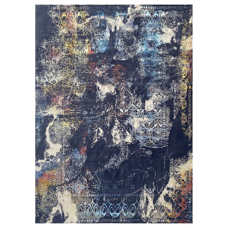 Beautiful New Modern Hand Knotted, Abstract Design Rug For Sale at 1stDibs