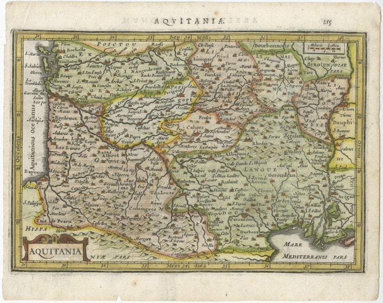 Beautiful Original Antique Map of Southern France, ca.1660 For Sale at ...