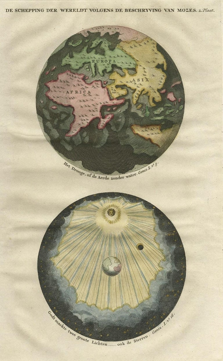 Beautiful Original Print of The Creation of the World According to ...