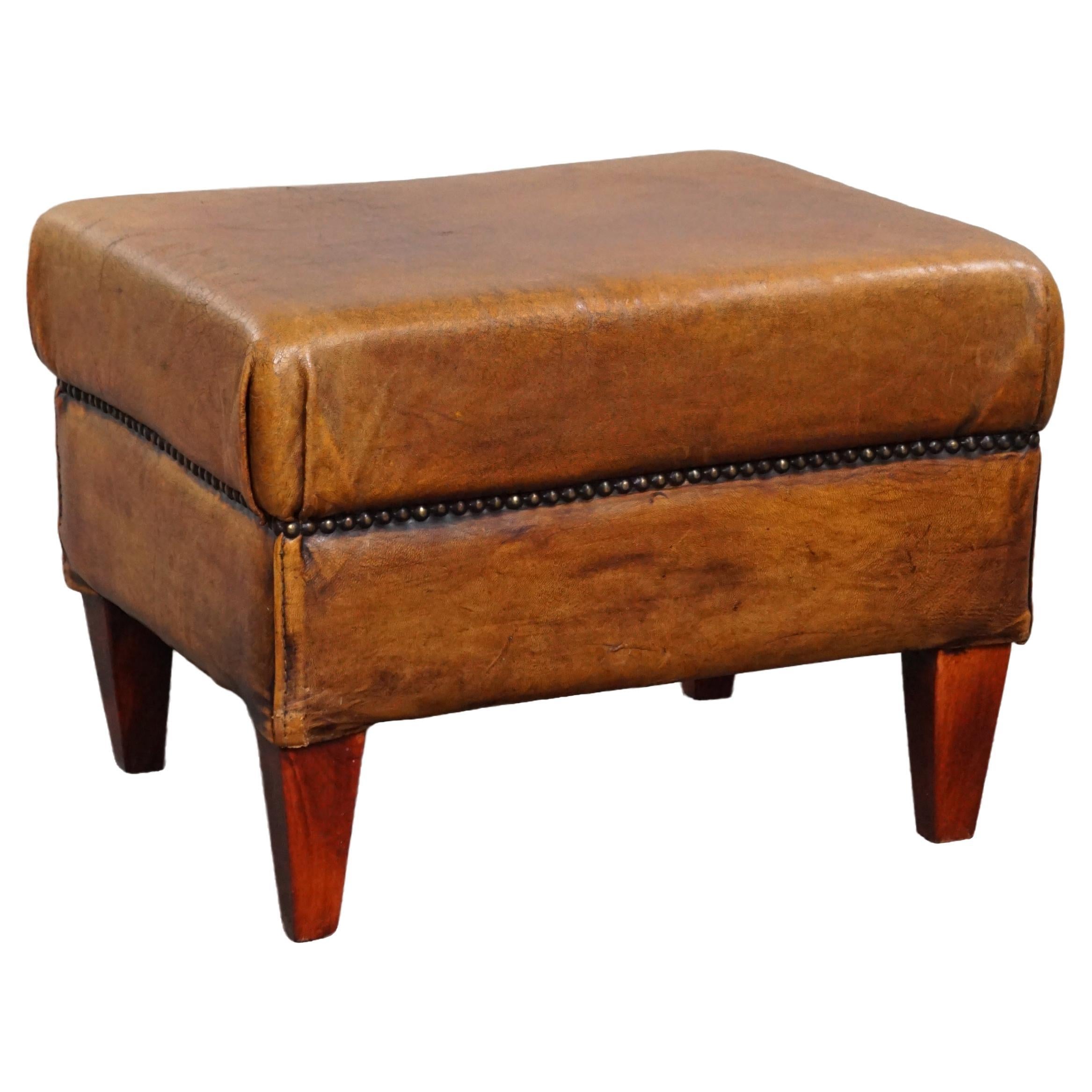 Beautiful ottoman made of sheepskin For Sale at 1stDibs