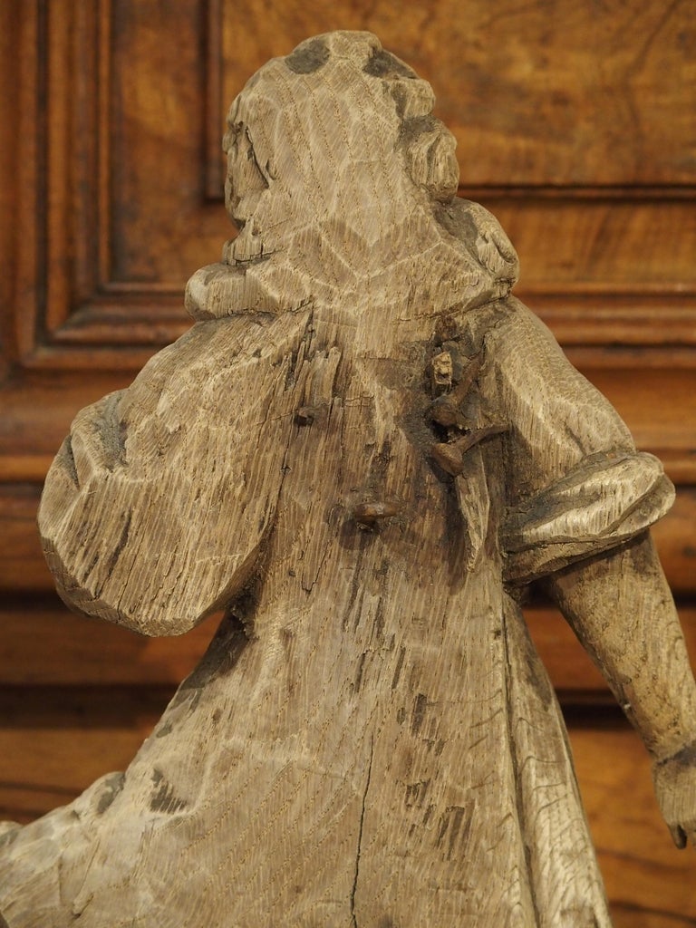 Beautiful Pair of Baroque Angels from France in Carved Oak For Sale at ...