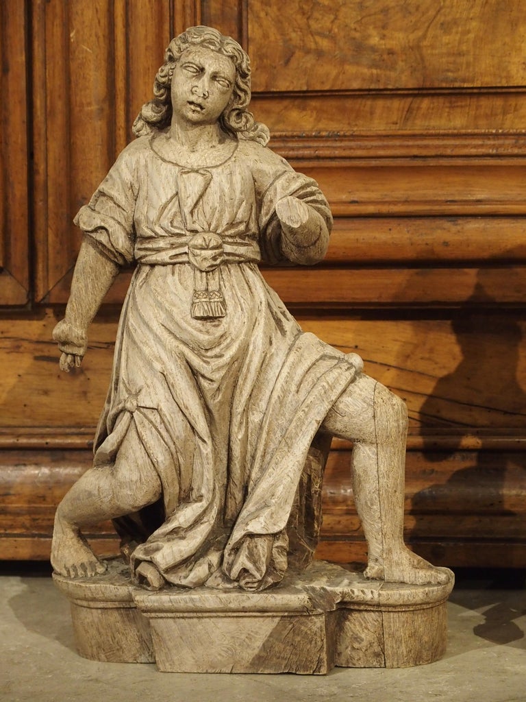 Beautiful Pair of Baroque Angels from France in Carved Oak For Sale at ...