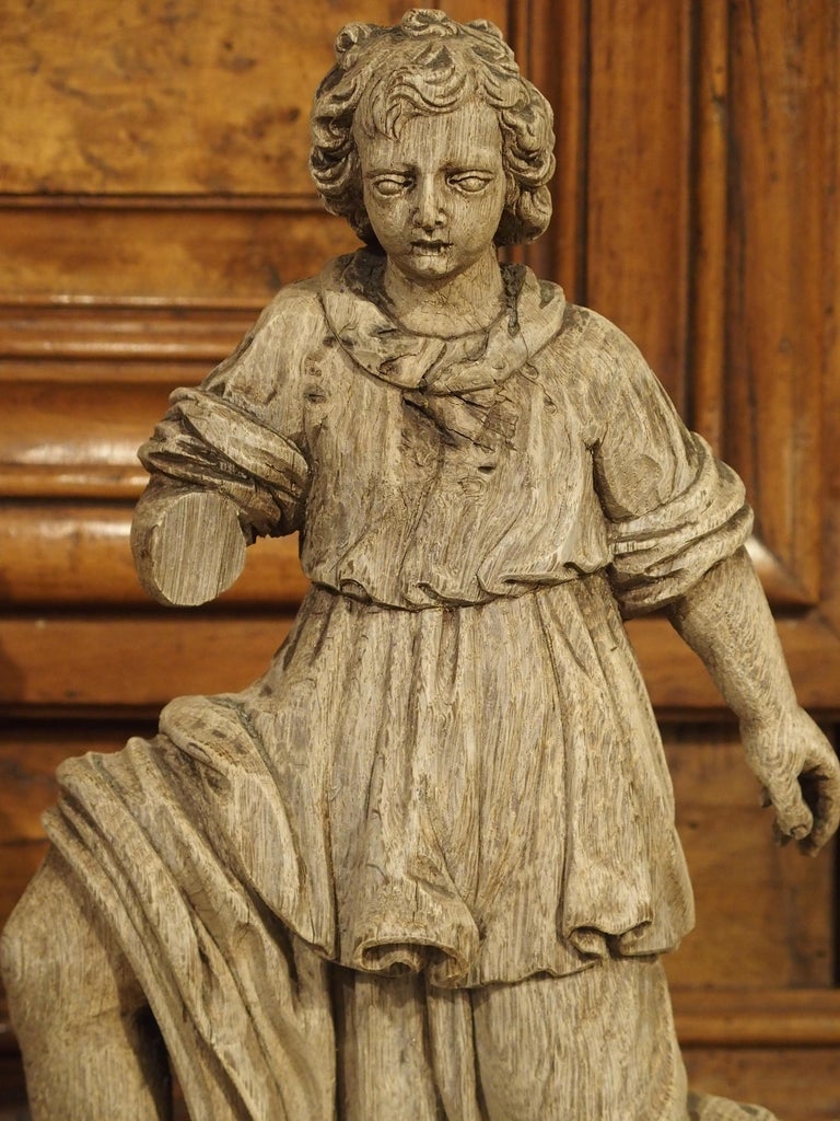 Beautiful Pair of Baroque Angels from France in Carved Oak For Sale at ...