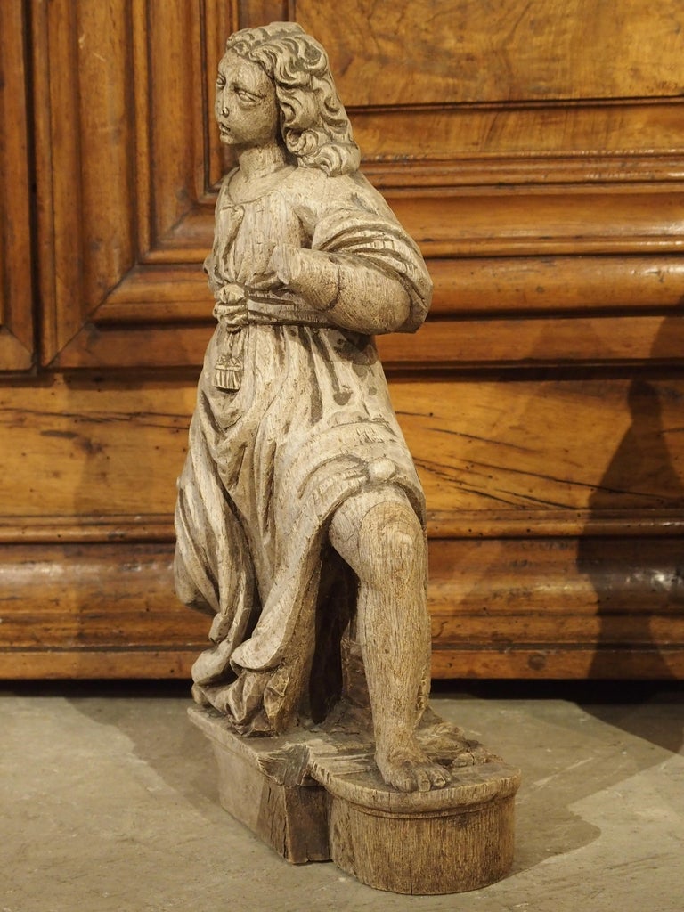 Beautiful Pair of Baroque Angels from France in Carved Oak For Sale at ...