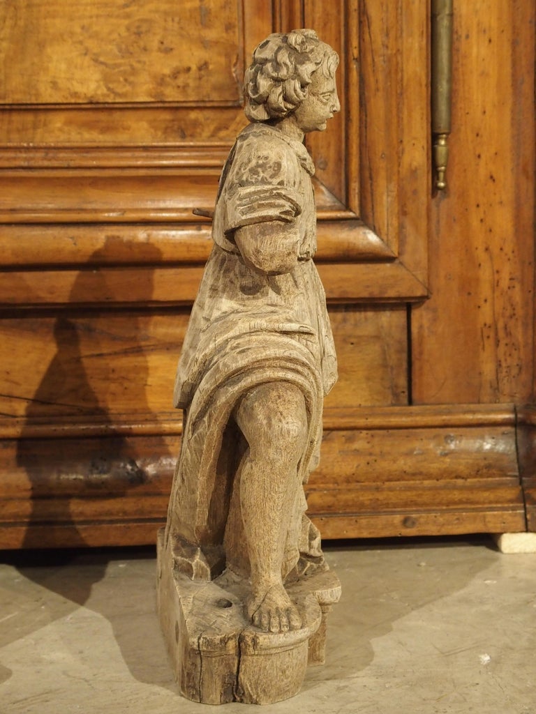 Beautiful Pair of Baroque Angels from France in Carved Oak For Sale at ...