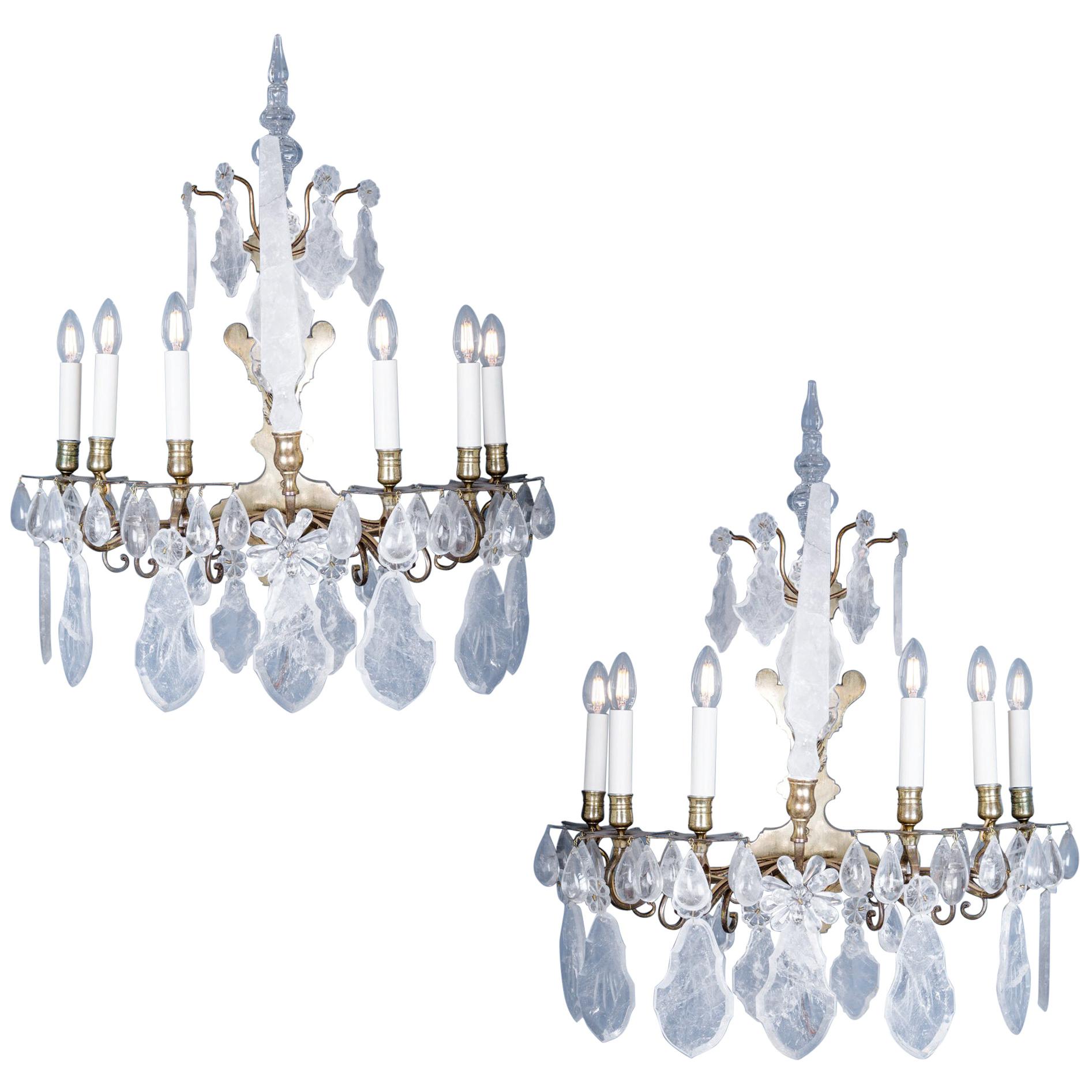 Pair of Rock Crystal Wall Lights at 1stDibs