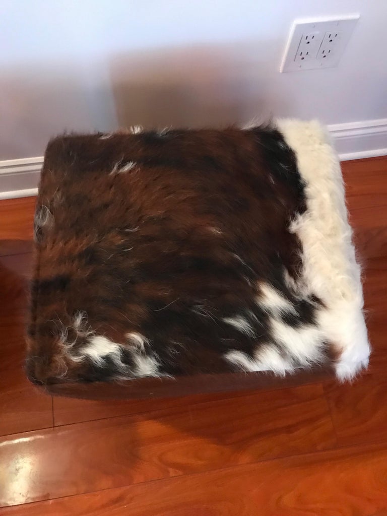 Beautiful Pair of Cow Hide Benches or Ottomans For Sale at 1stDibs