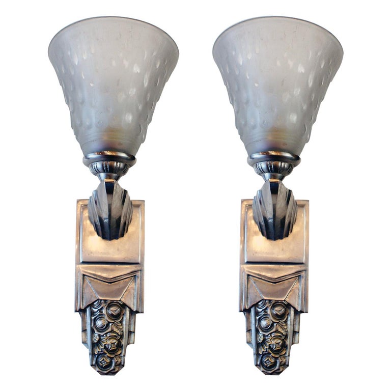 Beautiful Pair of French Art Deco Sconces Signed Muller Frères ...