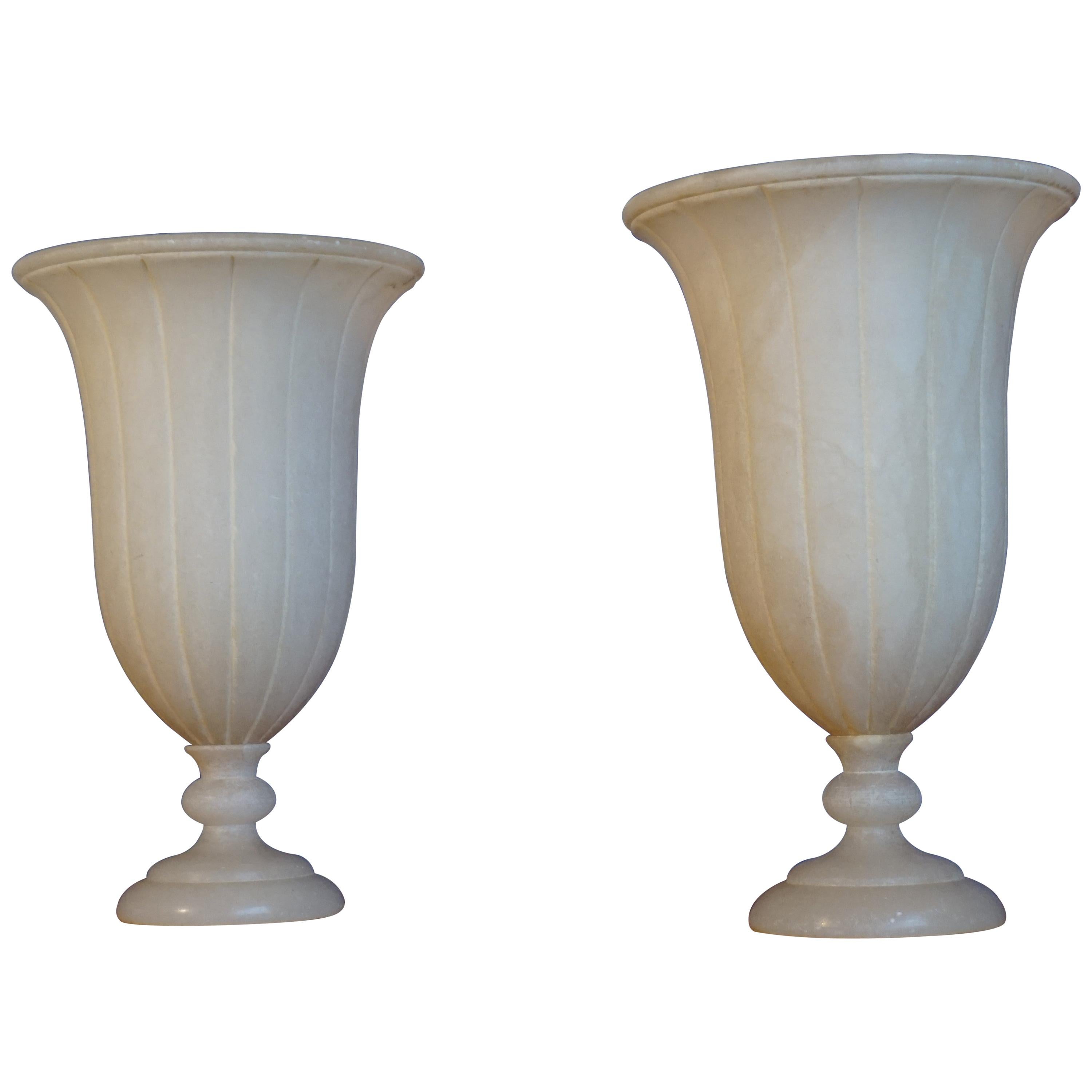 Beautiful Pair of Hand Carved Classical Roman Design Alabaster Table ...