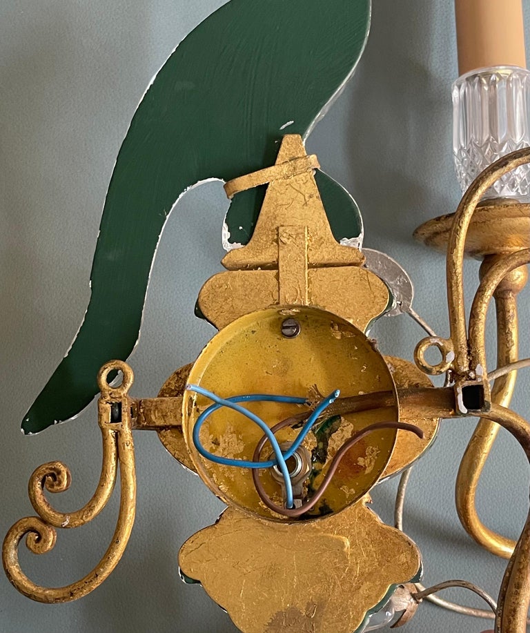 Beautiful Pair of Italian Parrots Wall Sconces by G.Banci, circa 1970s ...