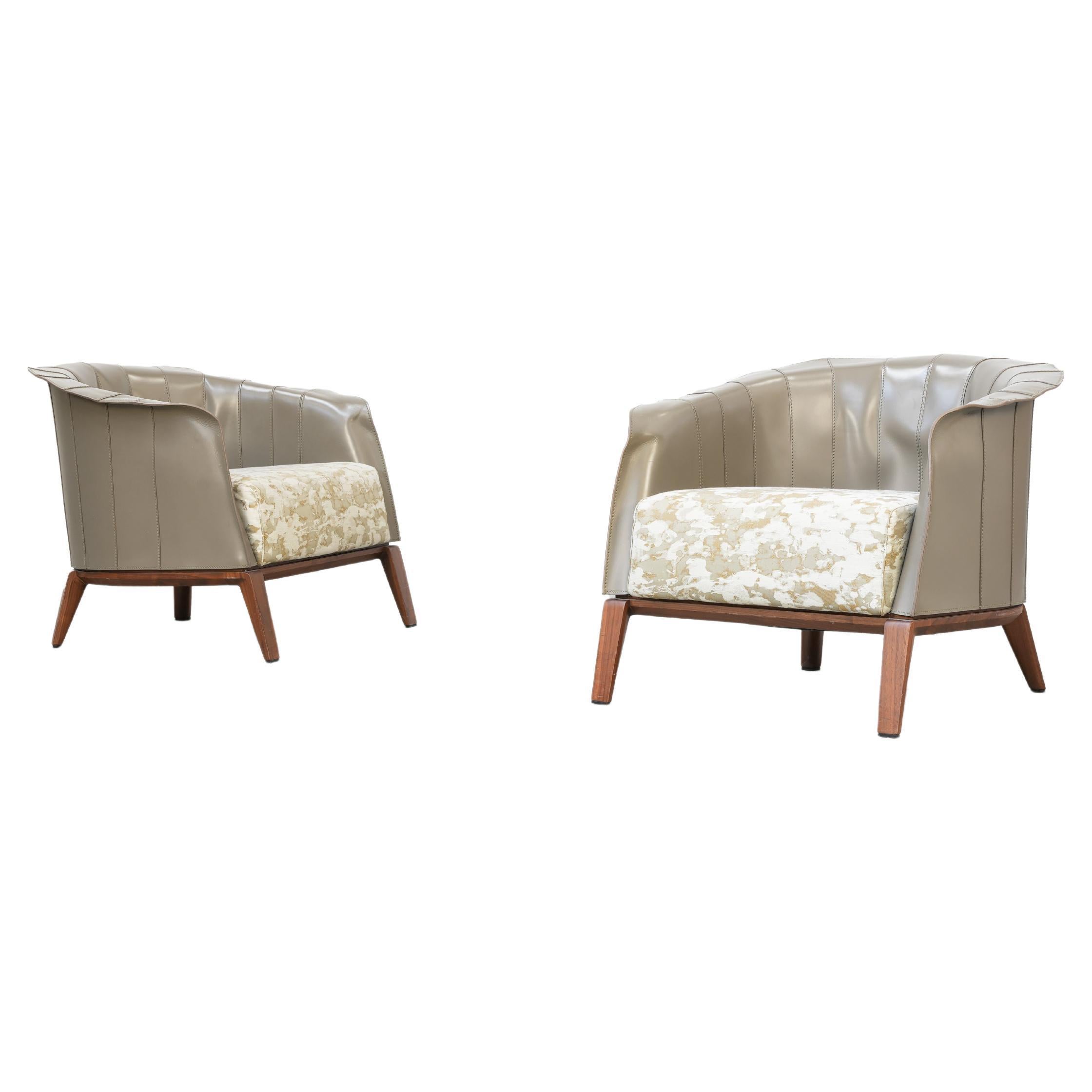 Beautiful Pair of lounge chairs designed by Umberto Asnago Giorgetti in ...