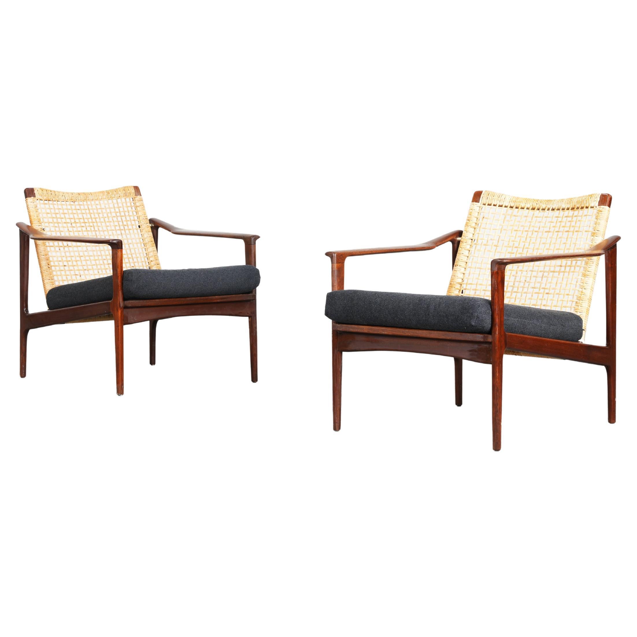 Beautiful Leather Lounge Wing Chair, German Design at 1stDibs