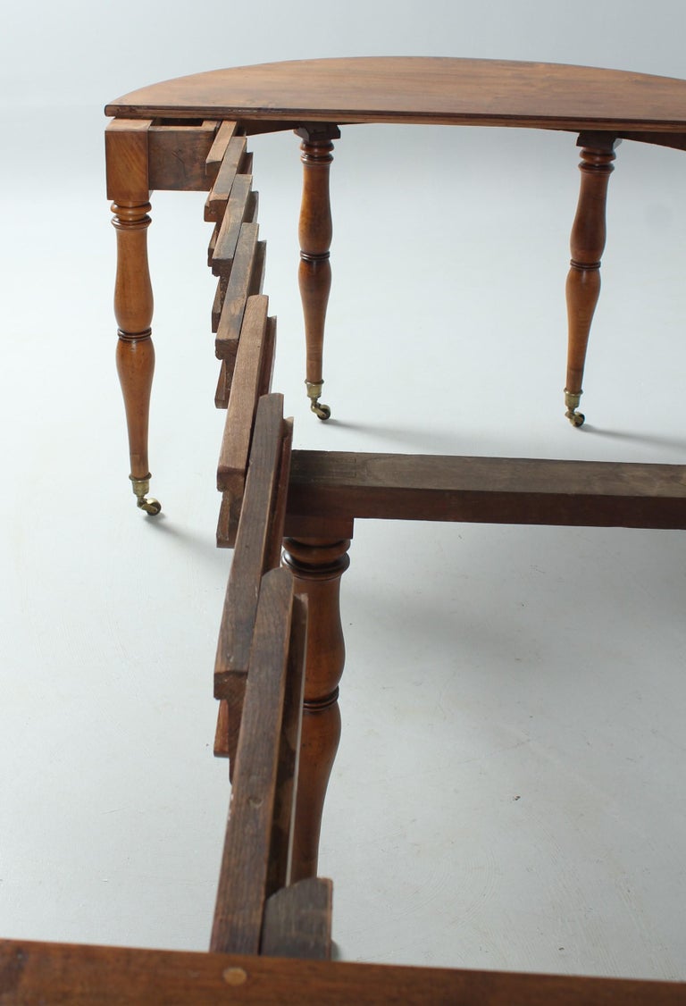 Beautiful Patina Demi-Lune Dining Table, Walnut, Round, Extendable, c ...