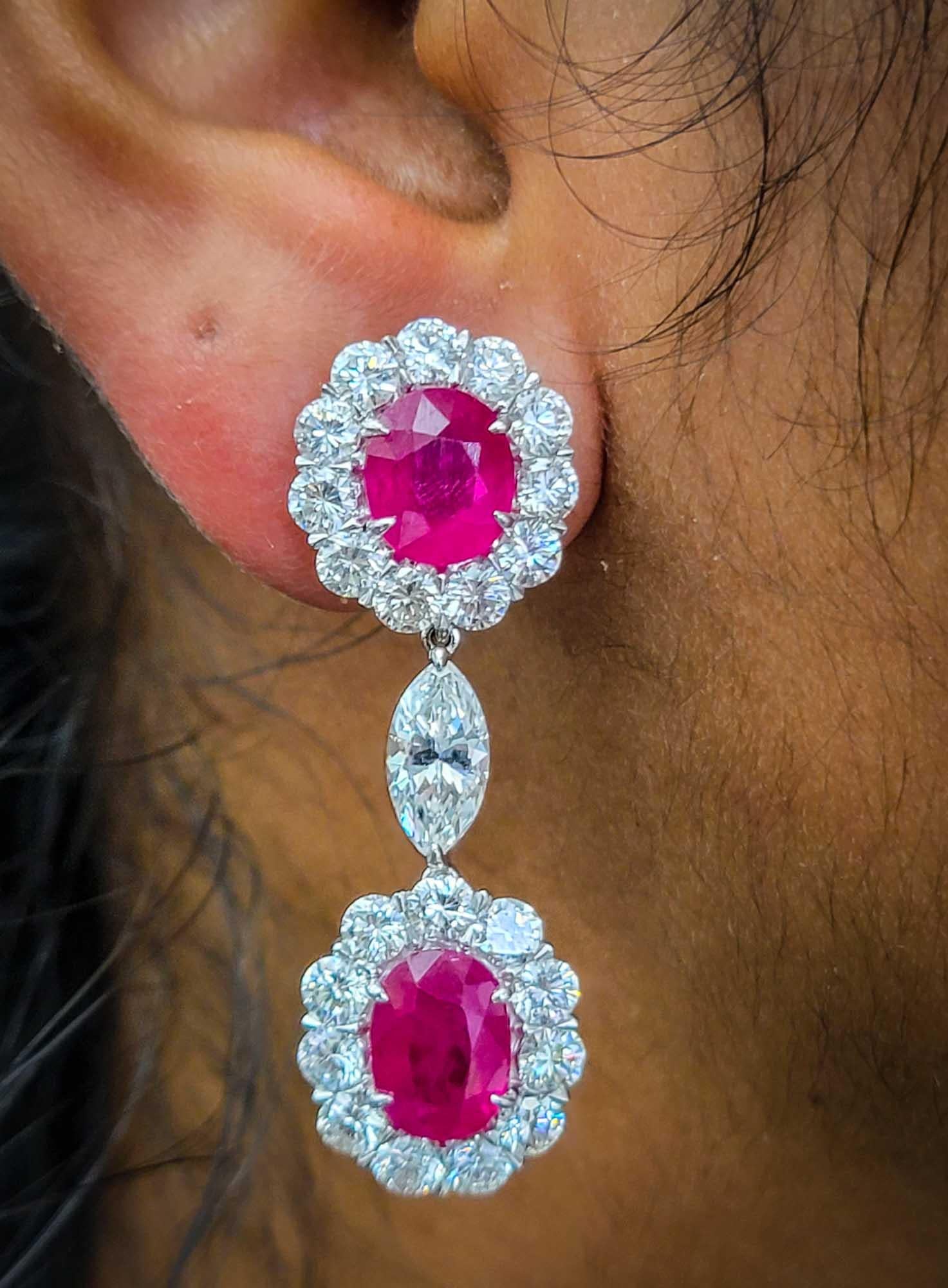 Sophia D 8.77 Carat Ruby and 6.79 Carat Diamond Detachable Platinum Earrings For Sale at 1stDibs ...