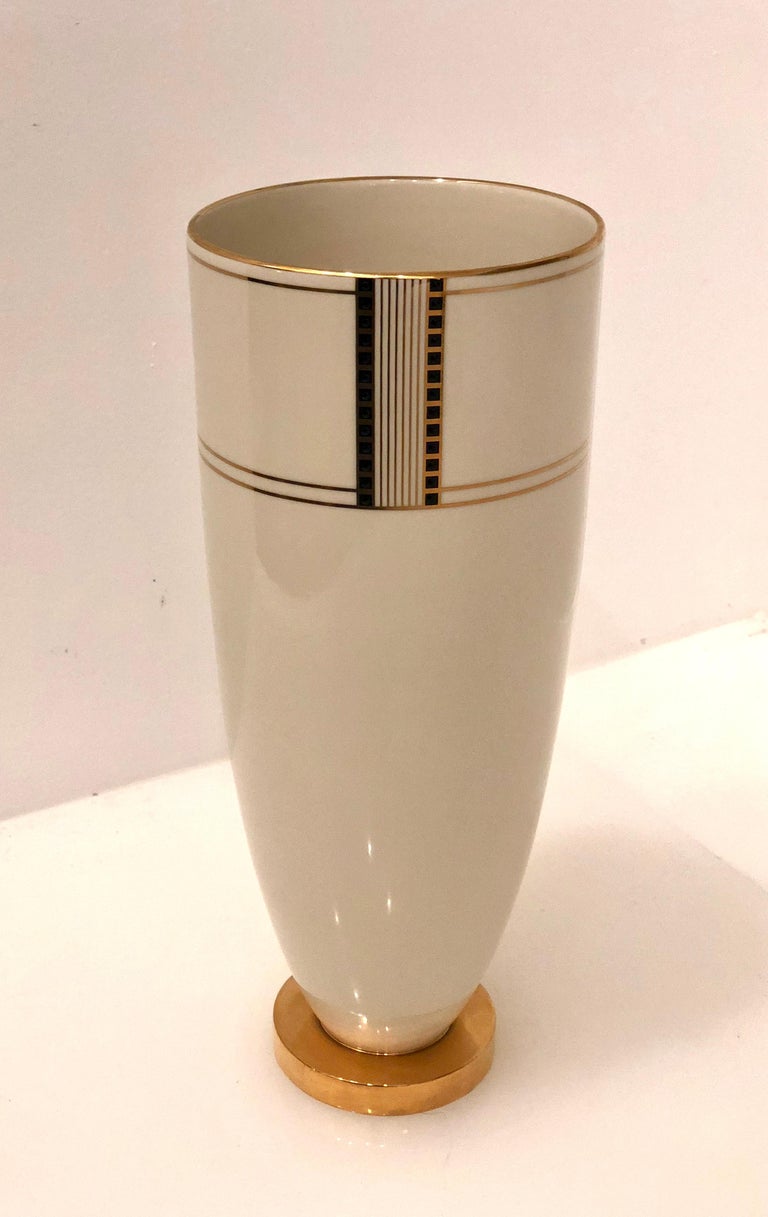Beautiful Post Modern Porcelain Tall Vase by Lenox at 1stDibs