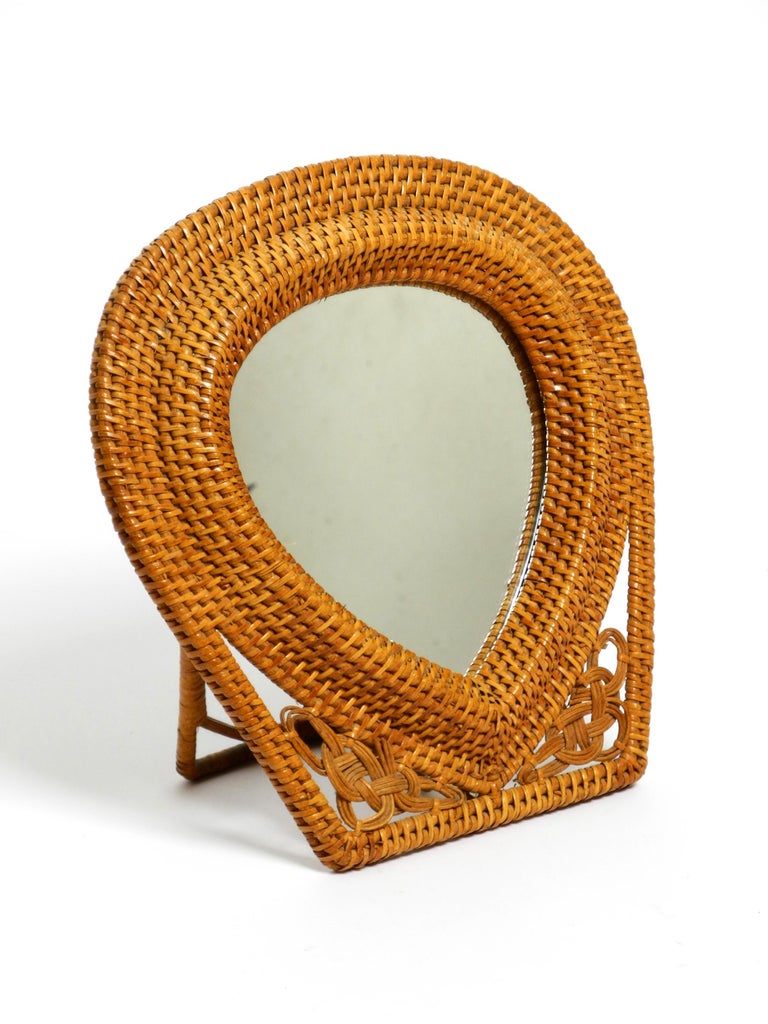 Beautiful Rare Small Rattan Raffia Braided Table or Wall Mirror from ...
