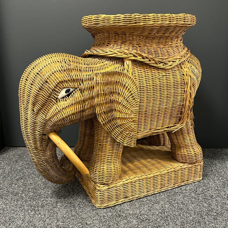 Beautiful Rattan Wicker Elephant Side Table, France, 1960s For Sale at ...