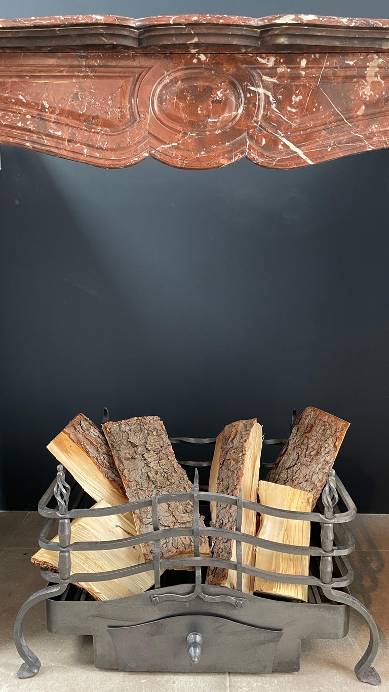 Beautiful Red Marble Antique Circular Chimney Rossa Levanto For Sale at ...