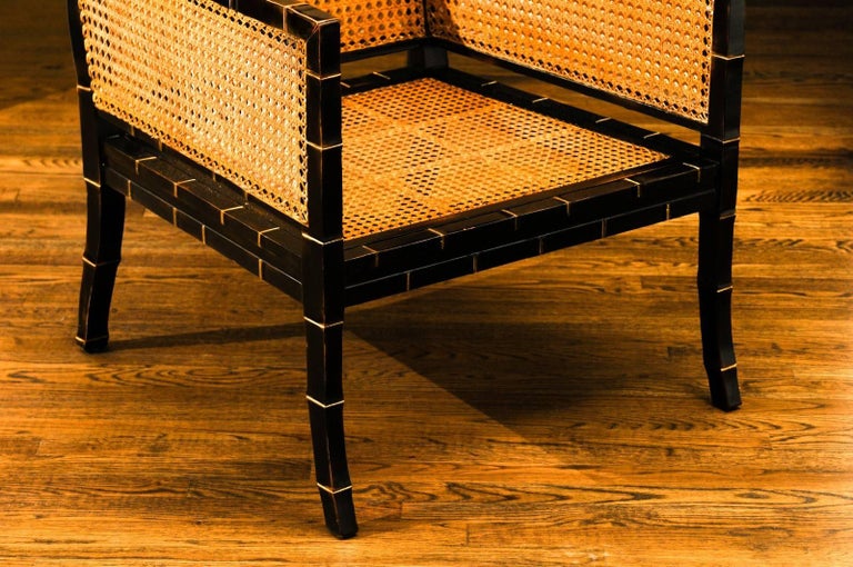 Beautiful Pair of Large Scale Double-Sided Cane Club Chairs - 2 Pair ...