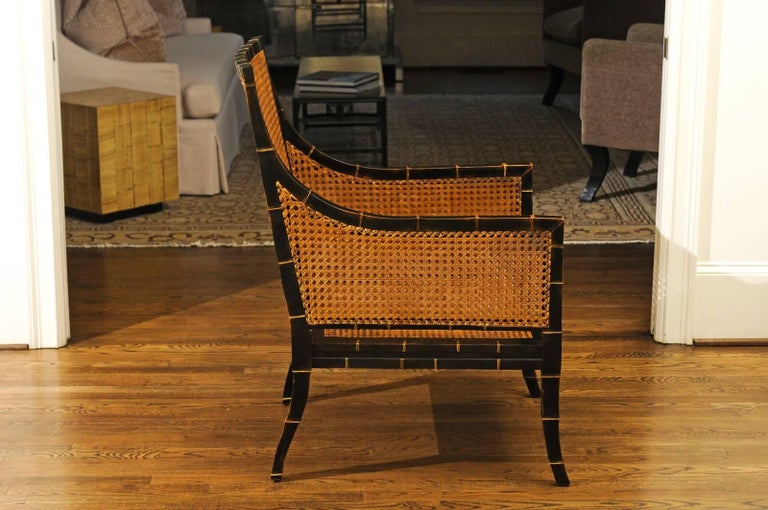 Beautiful Pair of Large Scale Double-Sided Cane Club Chairs - 2 Pair ...