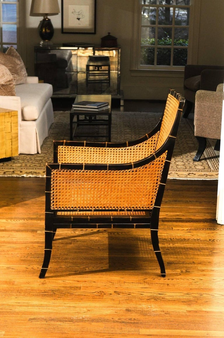 Beautiful Pair of Large Scale Double-Sided Cane Club Chairs - 2 Pair ...