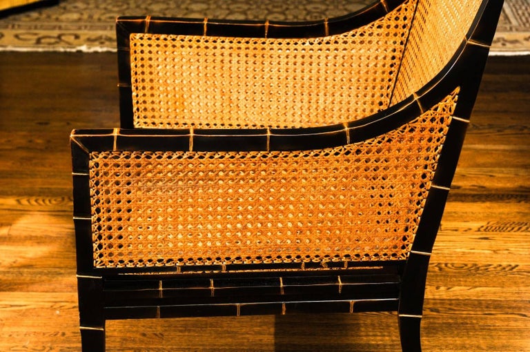 Beautiful Pair of Large Scale Double-Sided Cane Club Chairs - 2 Pair ...