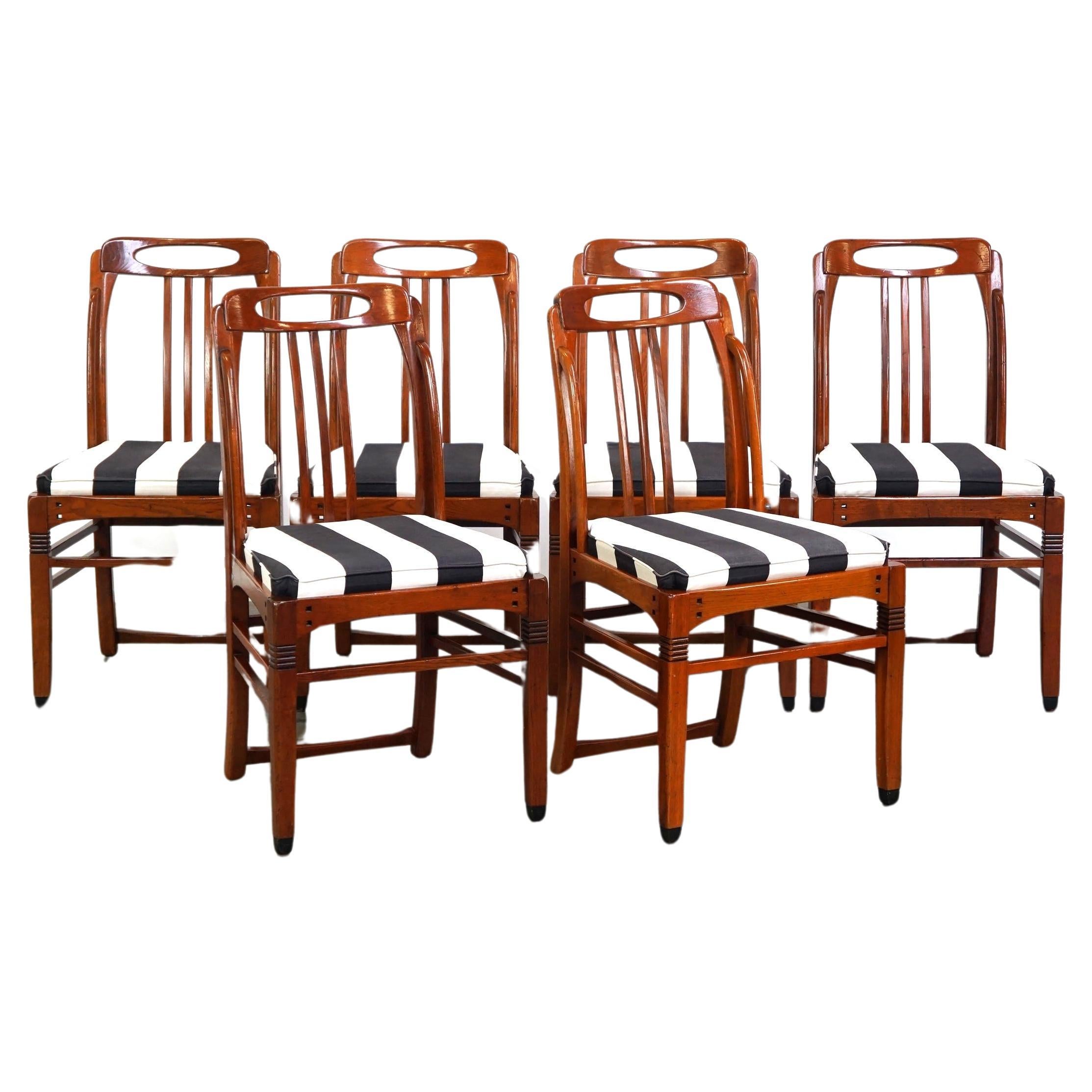 Beautiful set of 6 Schuitema dining chairs, Jugendstil/Art Nouveau ...
