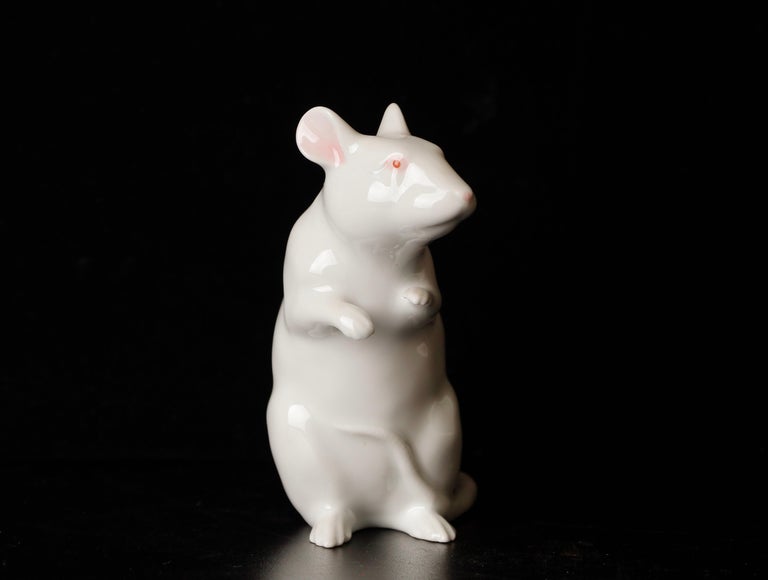 Beautiful Signed Miniature Porcelain Tiger Okimono Object For Sale at ...