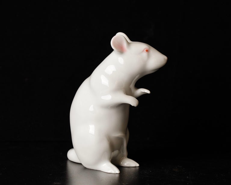 Beautiful Signed Miniature Porcelain Tiger Okimono Object For Sale at ...