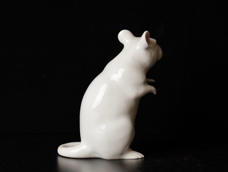 Beautiful Signed Miniature Porcelain Tiger Okimono Object For Sale at ...