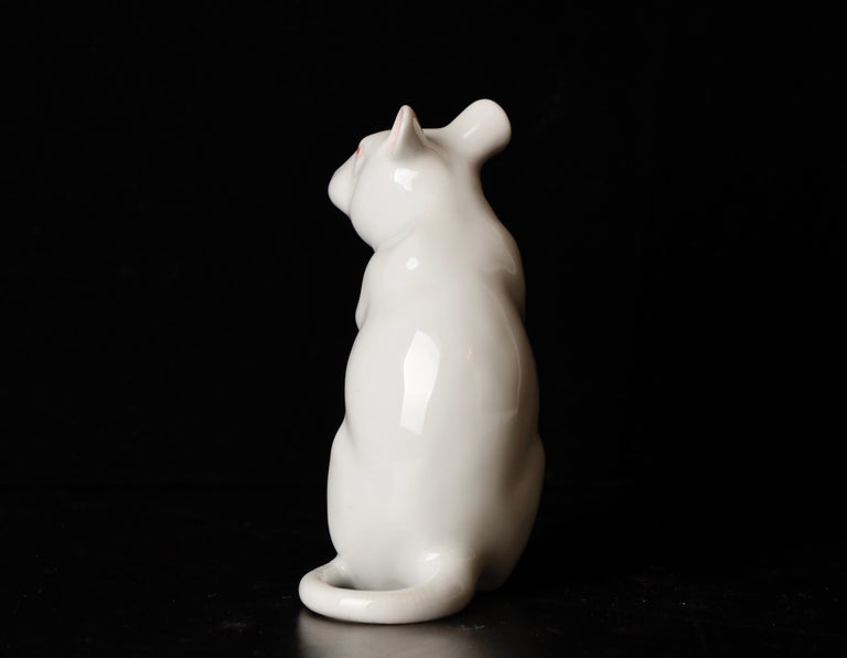 Beautiful Signed Miniature Porcelain Tiger Okimono Object For Sale at ...