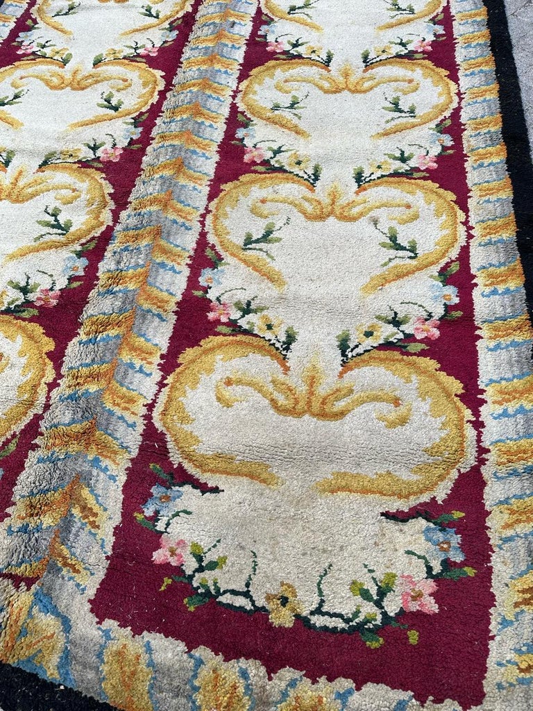 Beautiful special shape Spanish Savonnerie runner For Sale at 1stDibs