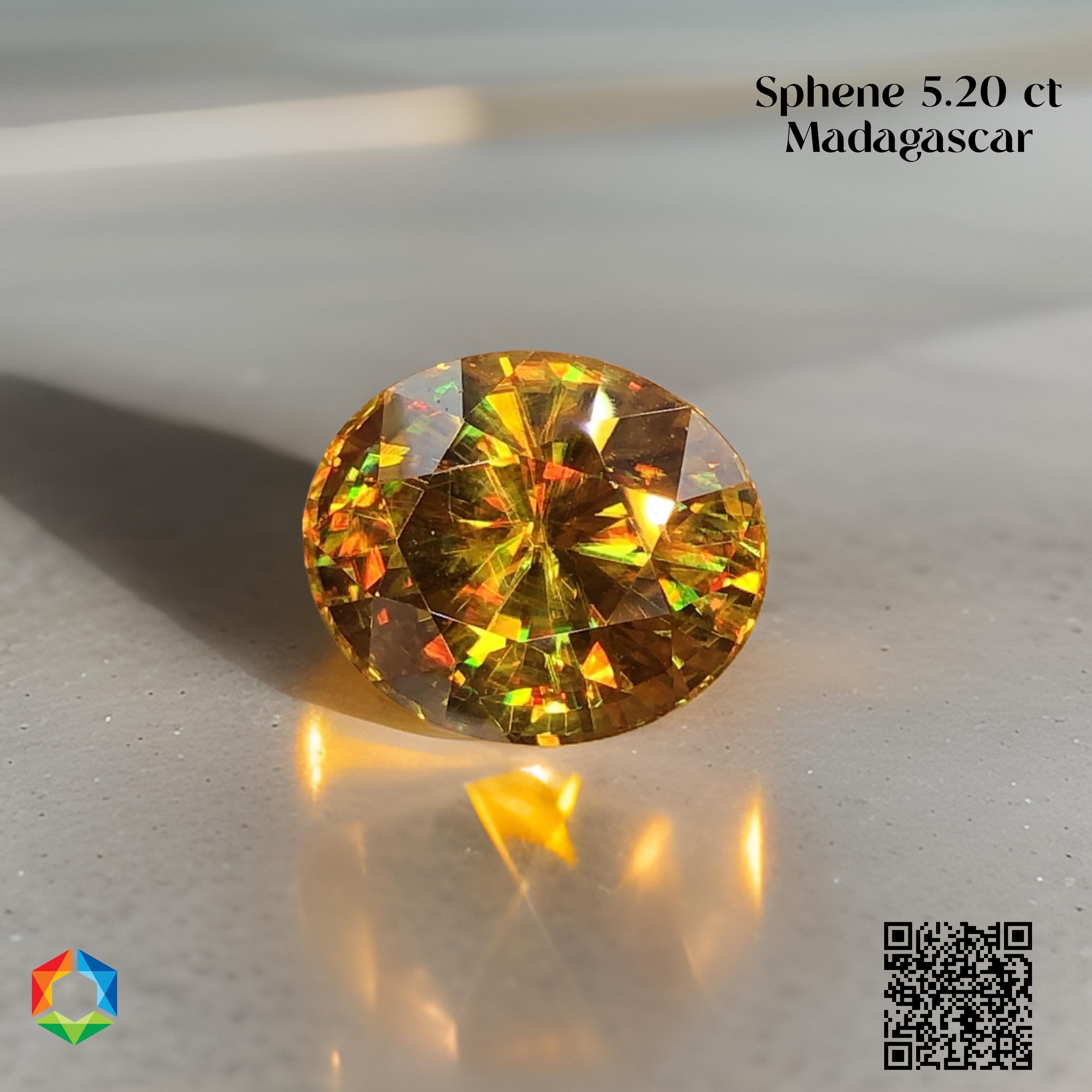 Beautiful Sphene 5.20 ct Natural Oval Madagascar For Sale at 1stDibs