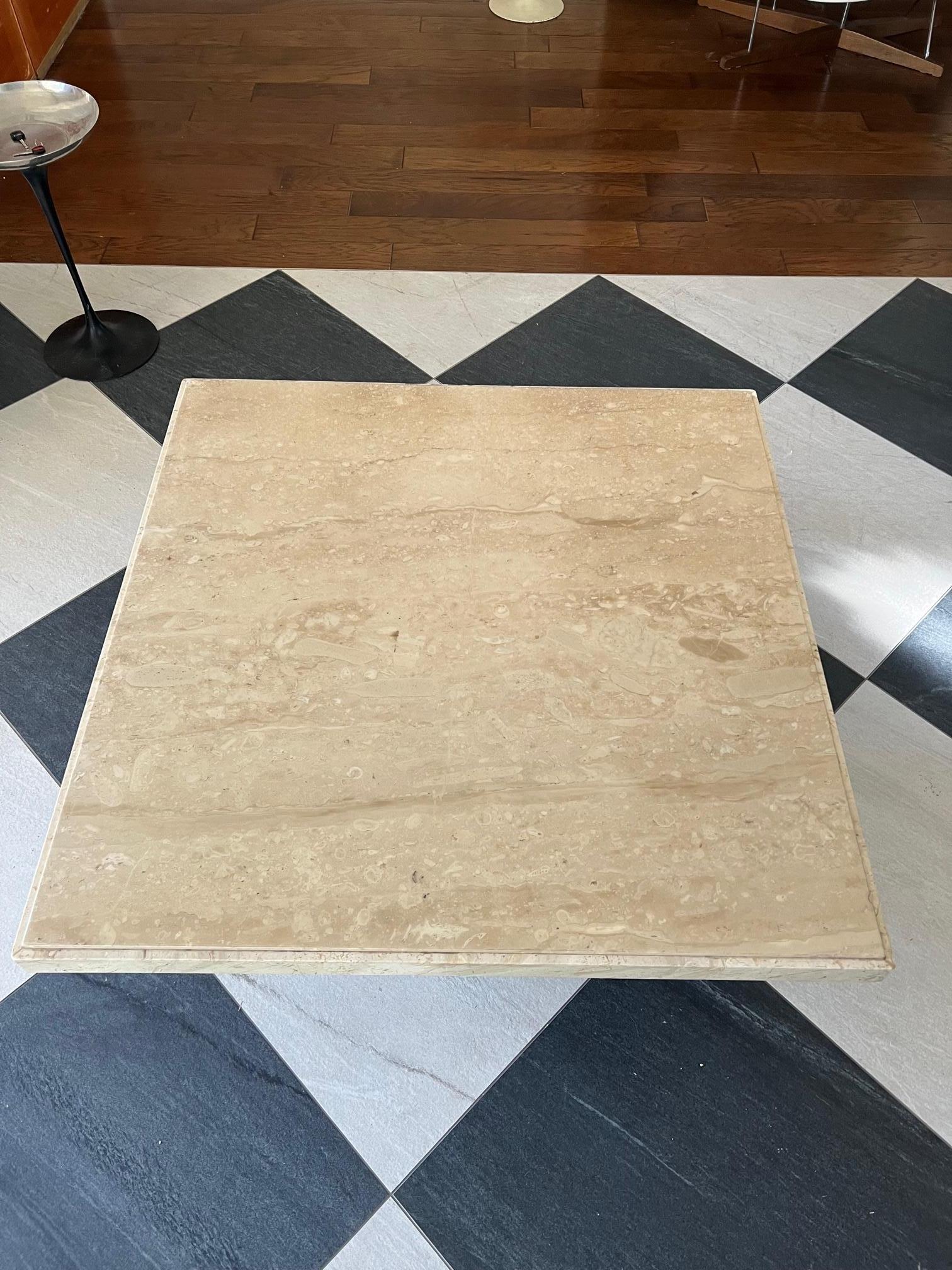 Beautiful Square Vintage Italian Travertine Coffee Table at 1stDibs ...