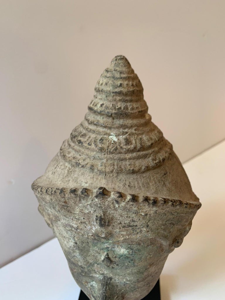 Beautiful Stone Head on Stand from Bangkok For Sale at 1stDibs