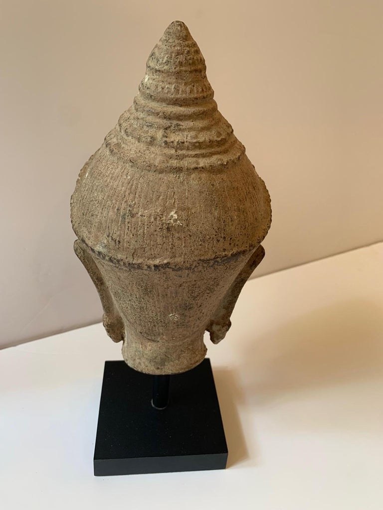Beautiful Stone Head on Stand from Bangkok For Sale at 1stDibs