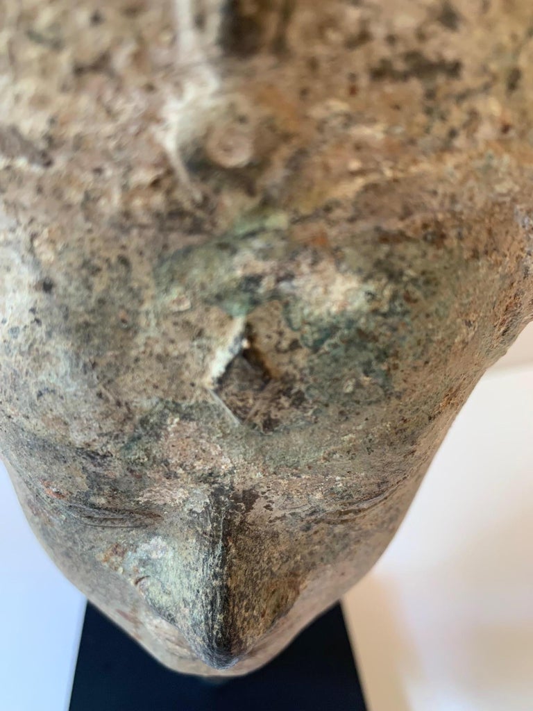 Beautiful Stone Head on Stand from Bangkok For Sale at 1stDibs