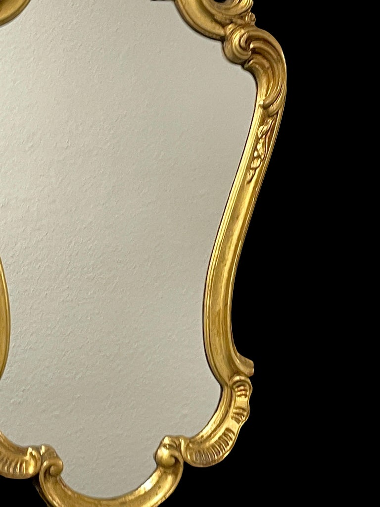 Beautiful Stunning Gilded Tole Toleware Mirror Vintage, Italy, 1950s ...