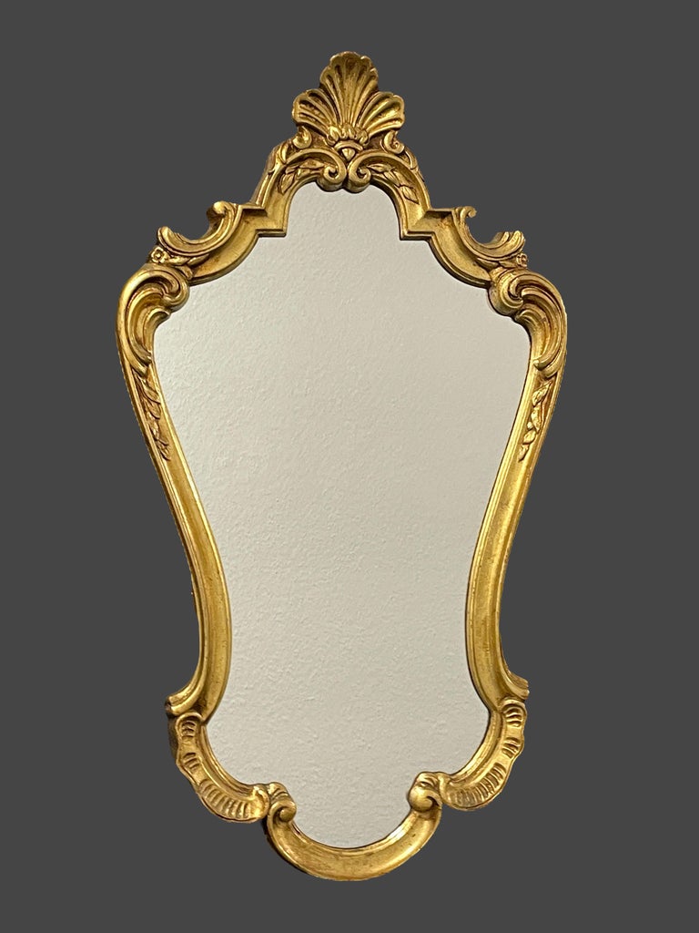 Beautiful Stunning Gilded Tole Toleware Mirror Vintage, Italy, 1950s ...