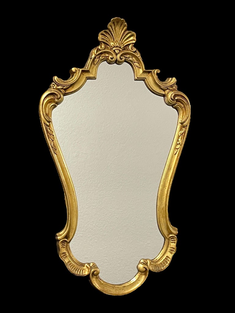 Beautiful Stunning Gilded Tole Toleware Mirror Vintage, Italy, 1950s ...