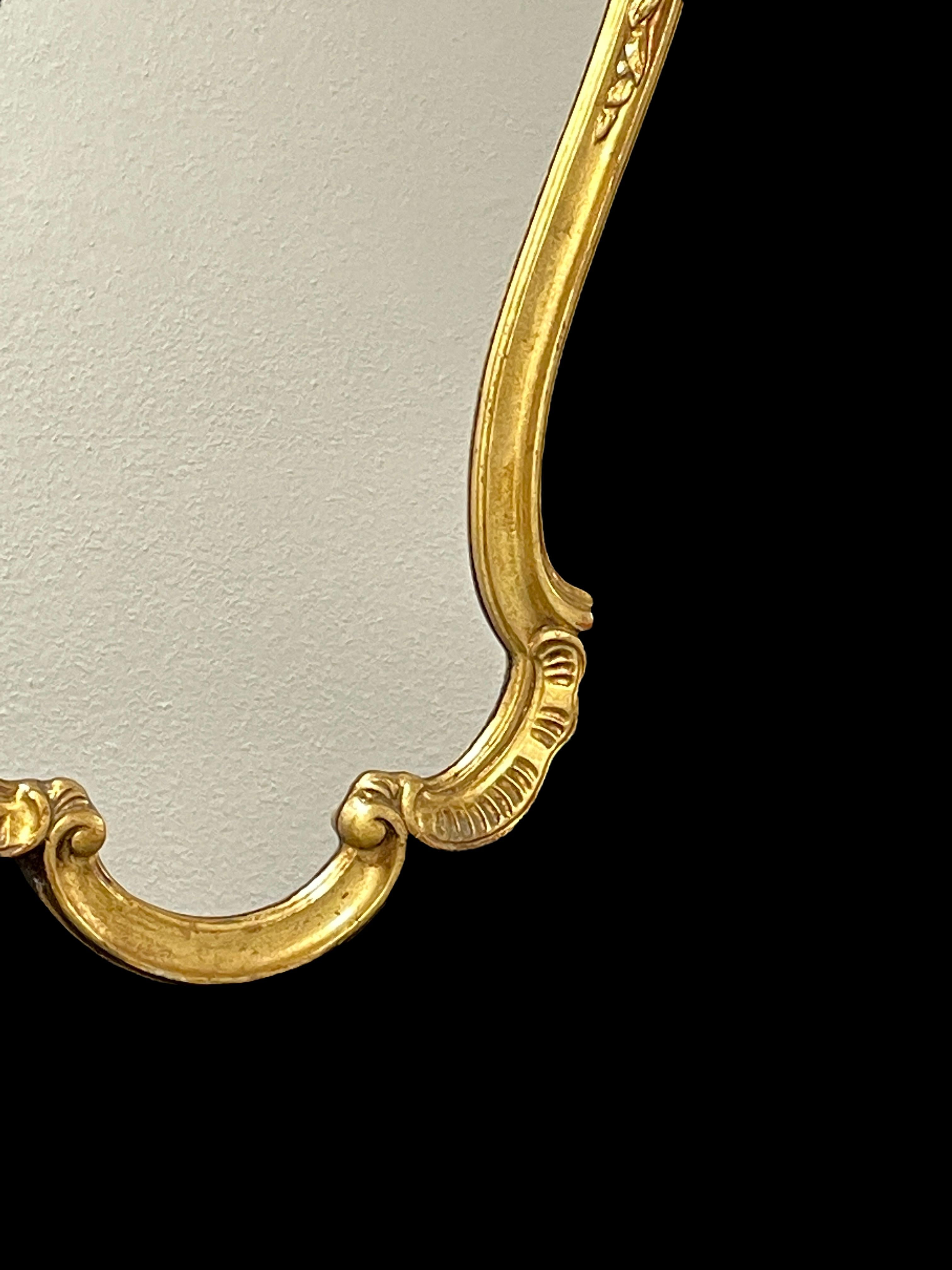 Beautiful Stunning Gilded Tole Toleware Mirror Vintage, Italy, 1950s ...