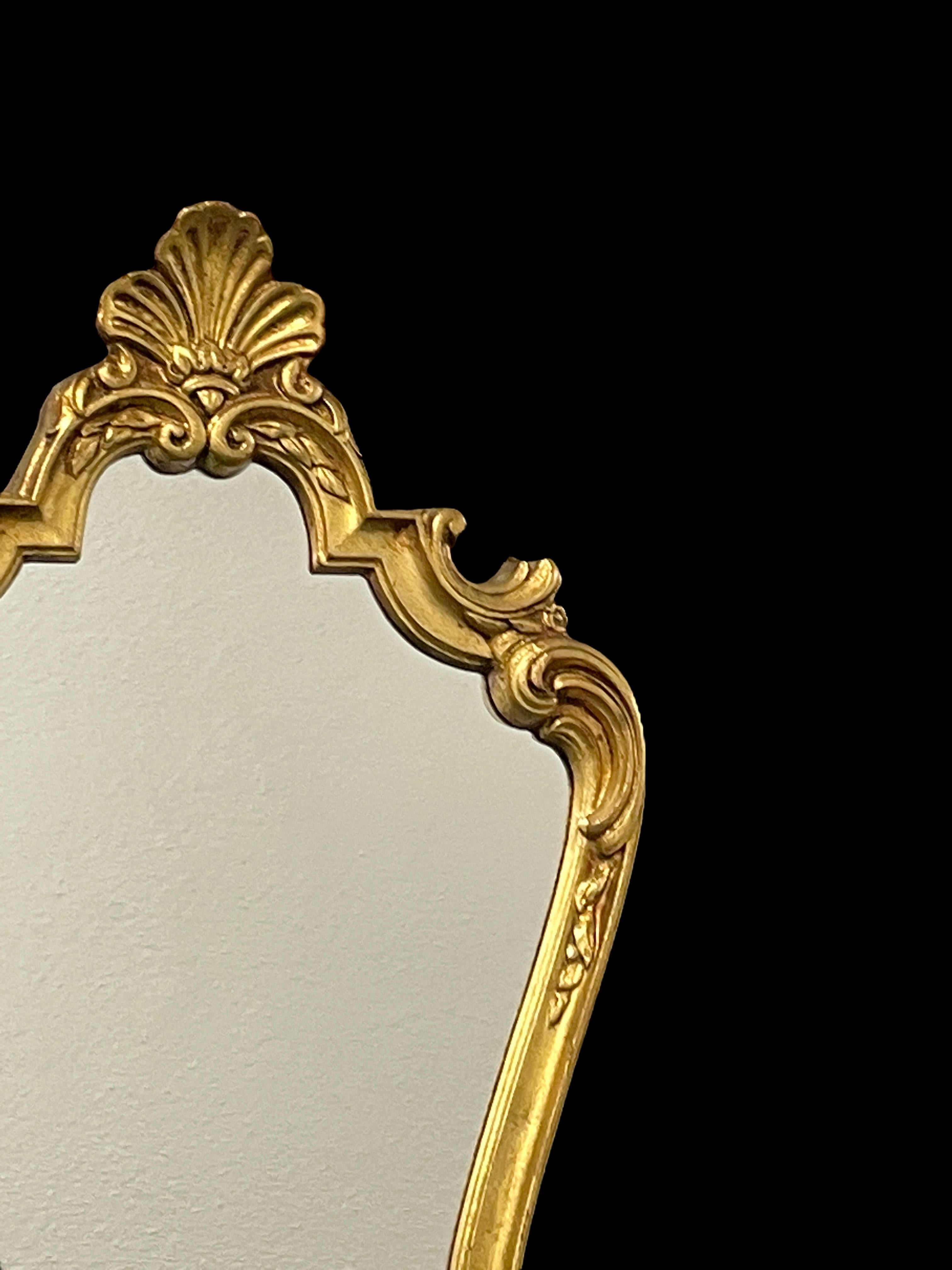 Beautiful Stunning Gilded Tole Toleware Mirror Vintage, Italy, 1950s ...