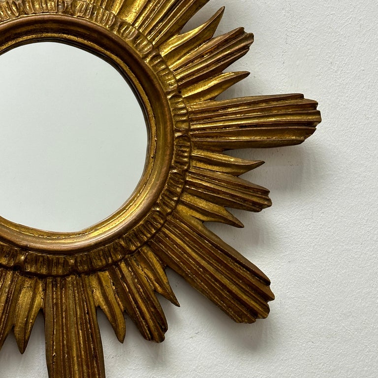 Beautiful Sunburst Starburst Mirror Wood Stucco, Italy, circa 1960s For ...